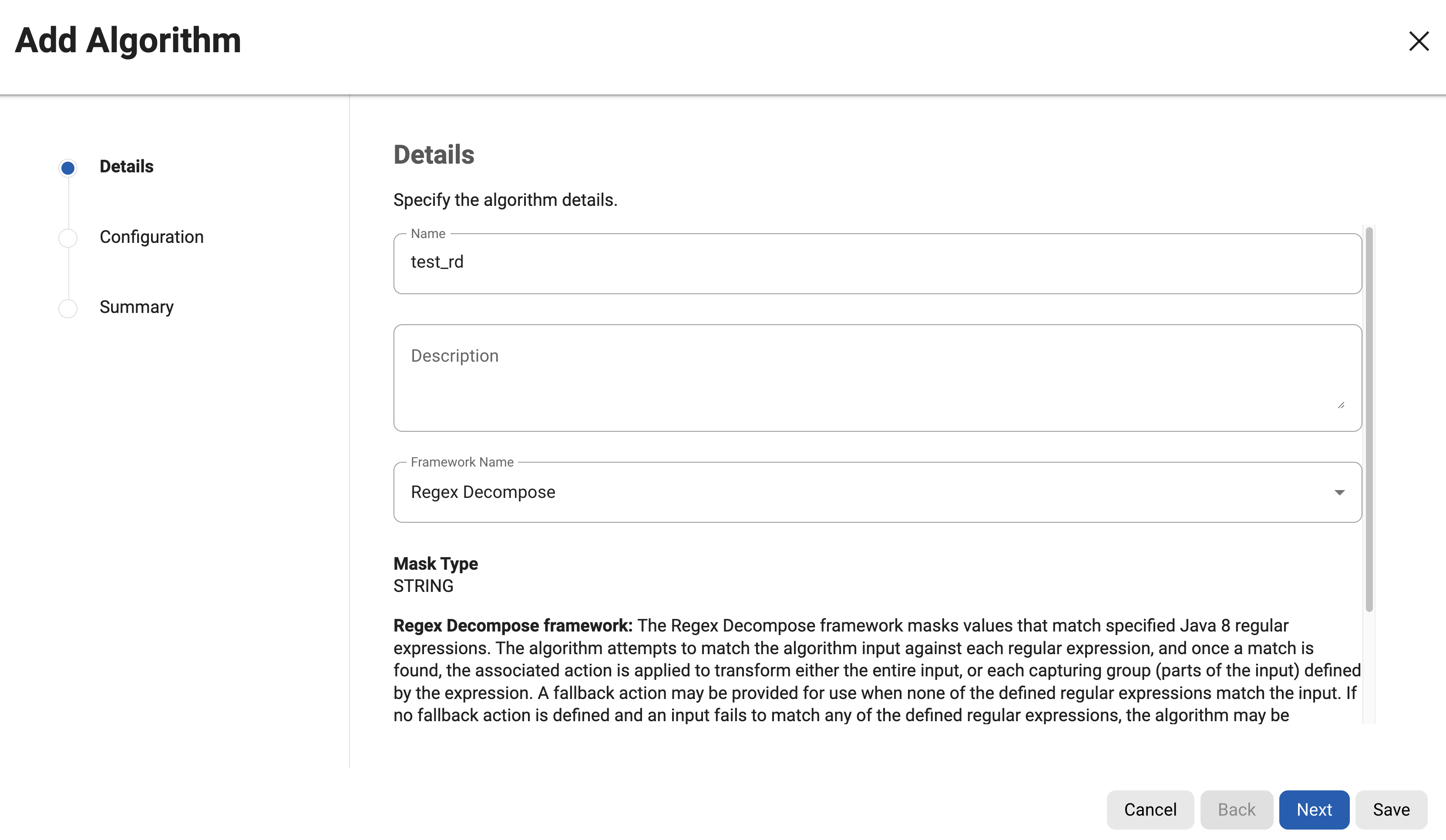 Regex Decompose (Algorithm frameworks)